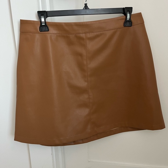 BB Dakota by Steve Madden | Skirts | Bb Dakota Dark Camel Vegan Leather Skirt | Poshmark